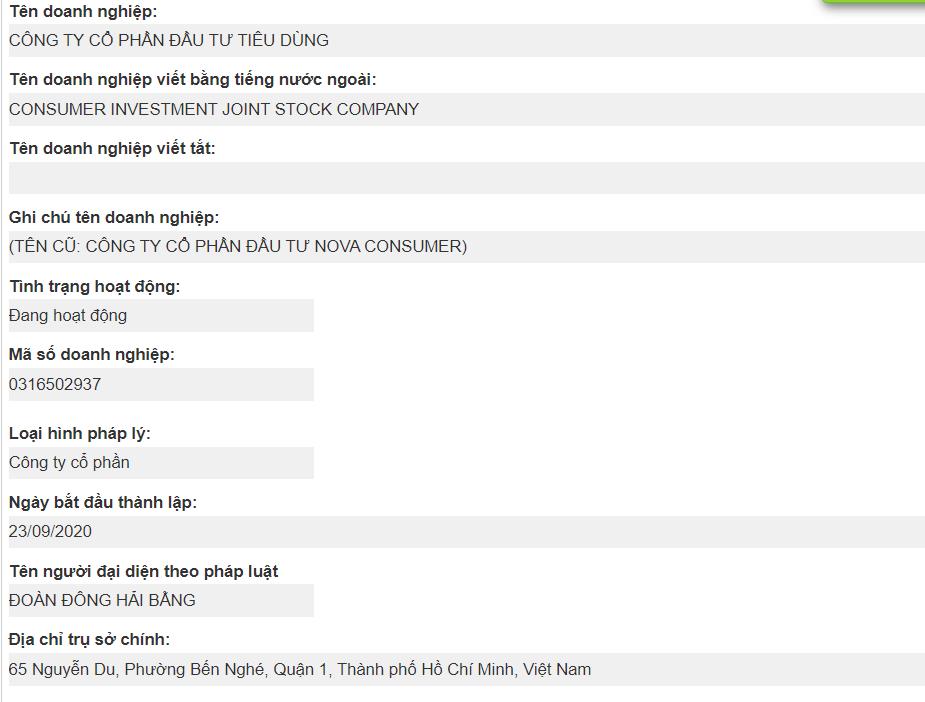 Nova Consumer khẳng định không phải là doanh nghiệp đang được đề cập trên các phương tiện truyền ...